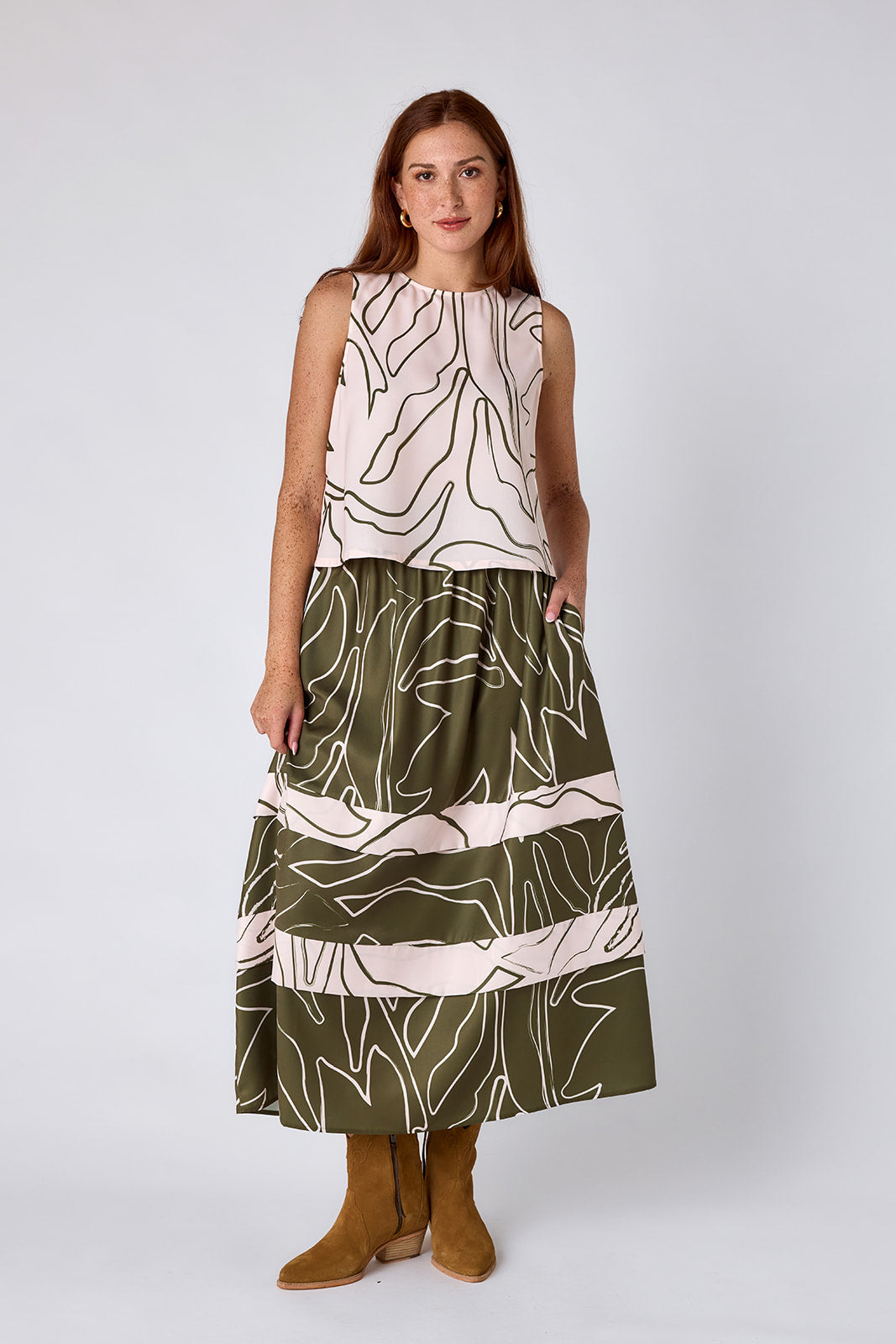 Marlow Skirt in Climbing Ivy Mix | CROSBY by Mollie Burch