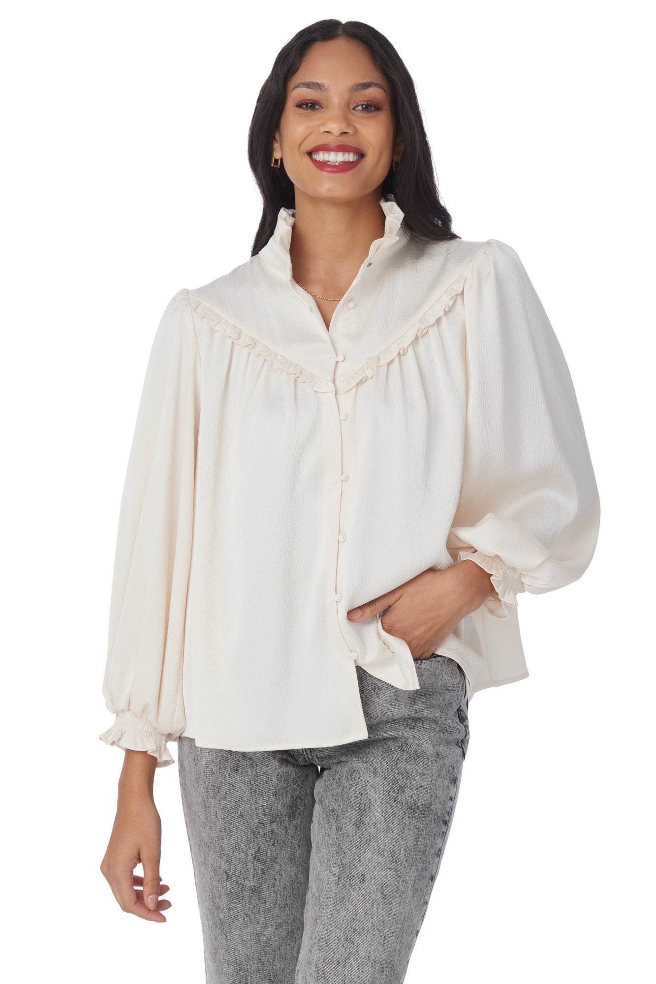 Wells Top in Ivory | CROSBY by Mollie Burch